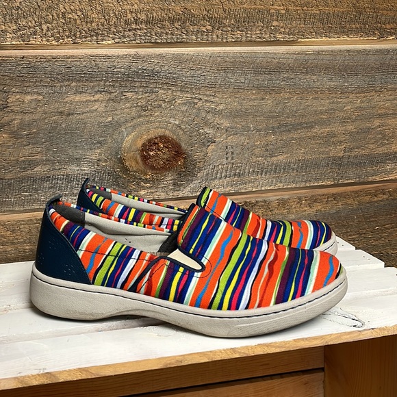 Dansko | Shoes | Dansko Belle Multi Stripe Canvas Slip On Sneaker Size ...